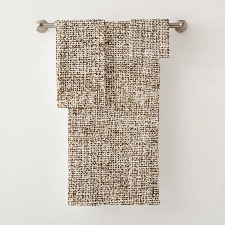 Rustic Farmhouse Burlap Bath Towel Set | Zazzle