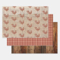 Rustic Farmhouse Burlap Chicken Wrapping Paper | Zazzle