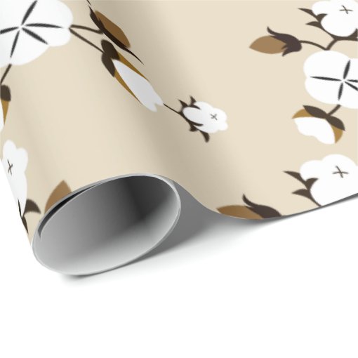 Rustic Farmhouse Cotton Flowers Wrapping Paper | Zazzle