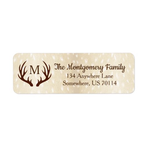 Rustic Farmhouse Country Deer Antlers Fawn Fur Label | Zazzle