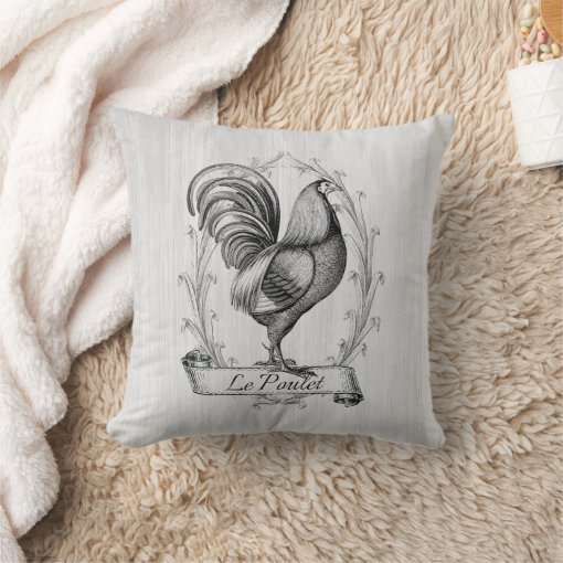 Rustic Farmhouse Country French Hand Drawn Throw Pillow | Zazzle