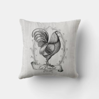 Rustic Farmhouse Country French Hand Drawn Throw Pillow | Zazzle