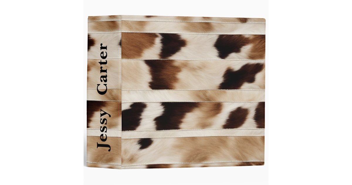 Rustic Farmhouse Cowboy Western Country Cow Print 3 Ring Binder | Zazzle
