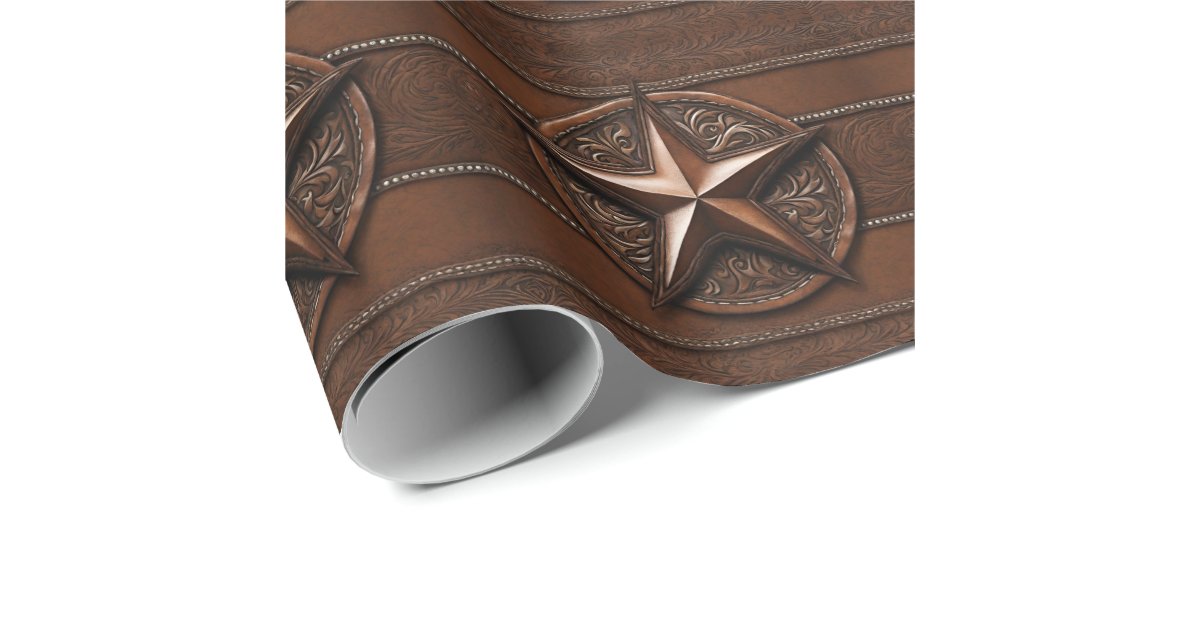 Rustic Farmhouse Cowboy Western Country Texas Star Wrapping Paper | Zazzle