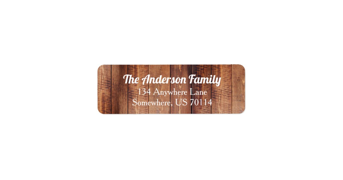 Rustic Farmhouse Dark Brown Barn Wood Label | Zazzle
