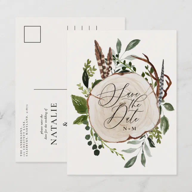 Rustic farmhouse elegant wedding announcement postcard | Zazzle