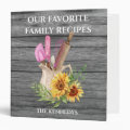 Rustic Farmhouse Family Recipe Cookbook Gray Wood 3 Ring Binder | Zazzle