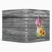 Rustic Farmhouse Family Recipe Cookbook Gray Wood 3 Ring Binder | Zazzle