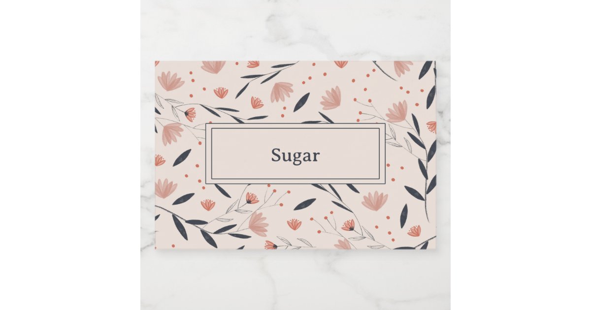 Rustic Farmhouse Florals Food Label | Zazzle