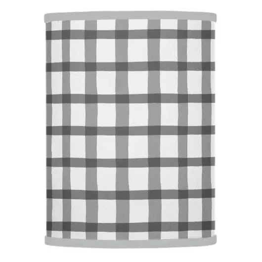 Rustic Farmhouse Gray and White Buffalo Check Lamp Shade | Zazzle
