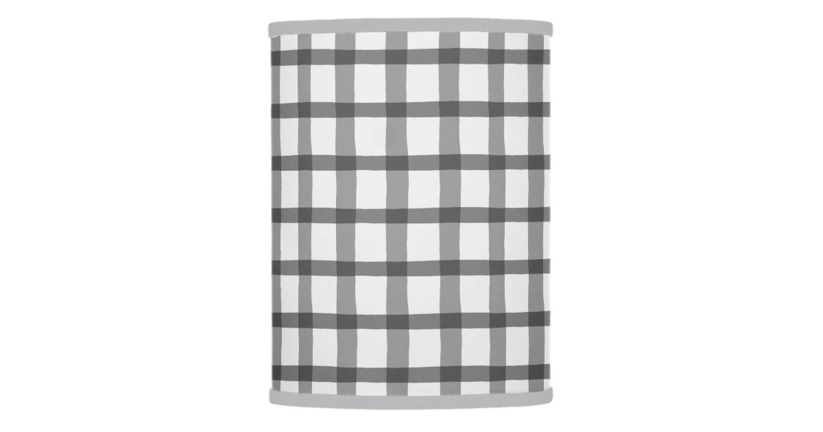 Rustic Farmhouse Gray and White Buffalo Check Lamp Shade | Zazzle