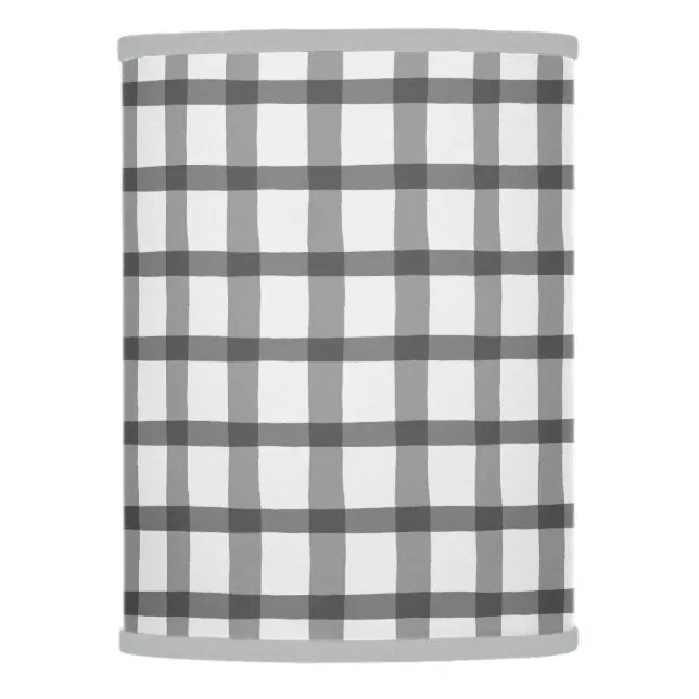 Rustic Farmhouse Gray and White Buffalo Check Lamp Shade | Zazzle