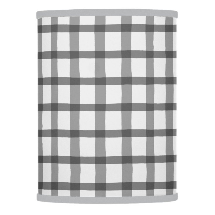 Rustic Farmhouse Gray and White Buffalo Check Lamp Shade | Zazzle