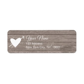 Rustic Farmhouse Heart Arrow Weathered Shiplap Label | Zazzle