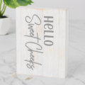 Rustic Farmhouse Hello Sweet Cheeks White Wood Wooden Box Sign | Zazzle