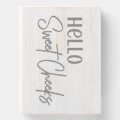 Rustic Farmhouse Hello Sweet Cheeks White Wood Wooden Box Sign | Zazzle