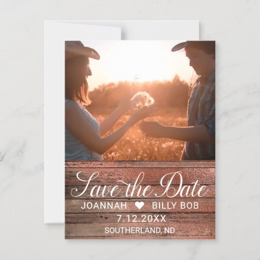 Rustic Farmhouse Modern White Script Photo Magnetic Invitation | Zazzle