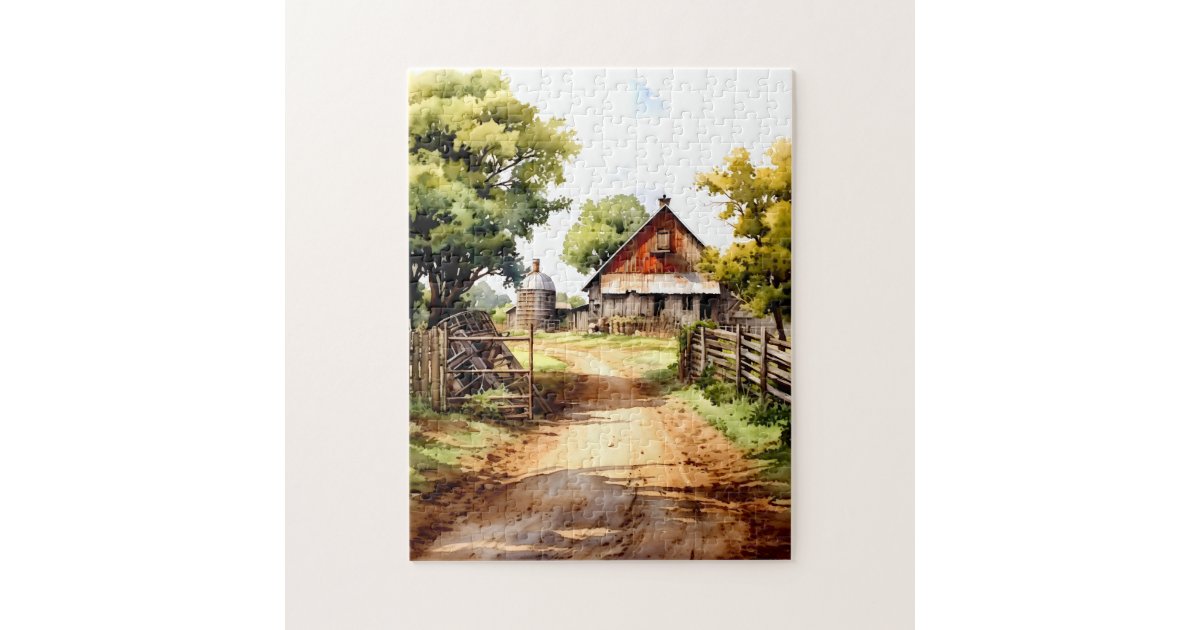 Rustic Farmhouse Puzzle | Zazzle