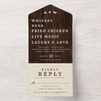 Rustic Farmhouse Wedding All In One Invitation | Zazzle