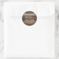 Rustic Farmhouse Wedding Thank You Classic Round Sticker | Zazzle