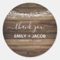 Rustic Farmhouse Wedding Thank You Classic Round Sticker | Zazzle