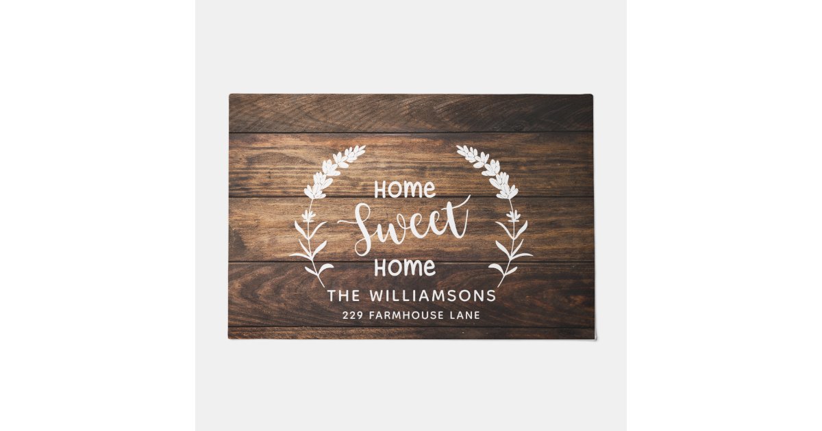 Rustic Farmhouse Wood Custom Doormat | Zazzle