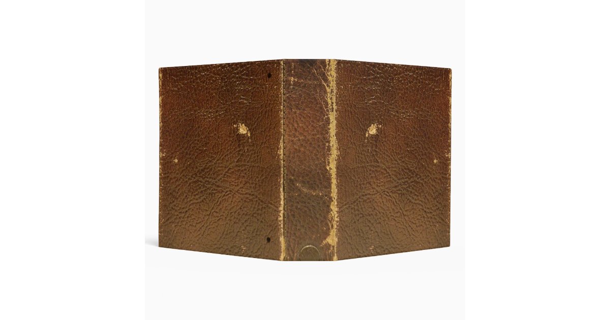 Rustic Faux Brown Leather 3 Ring Binder | Zazzle