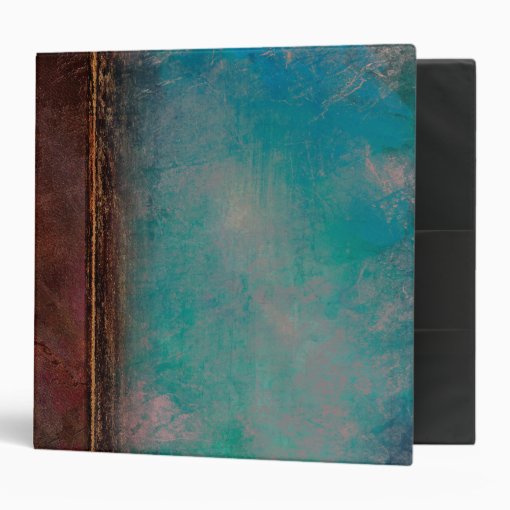 Rustic Faux Brown Leather and Turquoise 3 Ring Binder | Zazzle