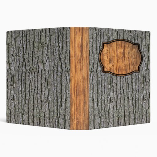 Rustic Faux Dry Wood Grain Tree Bark 3 Ring Binder | Zazzle