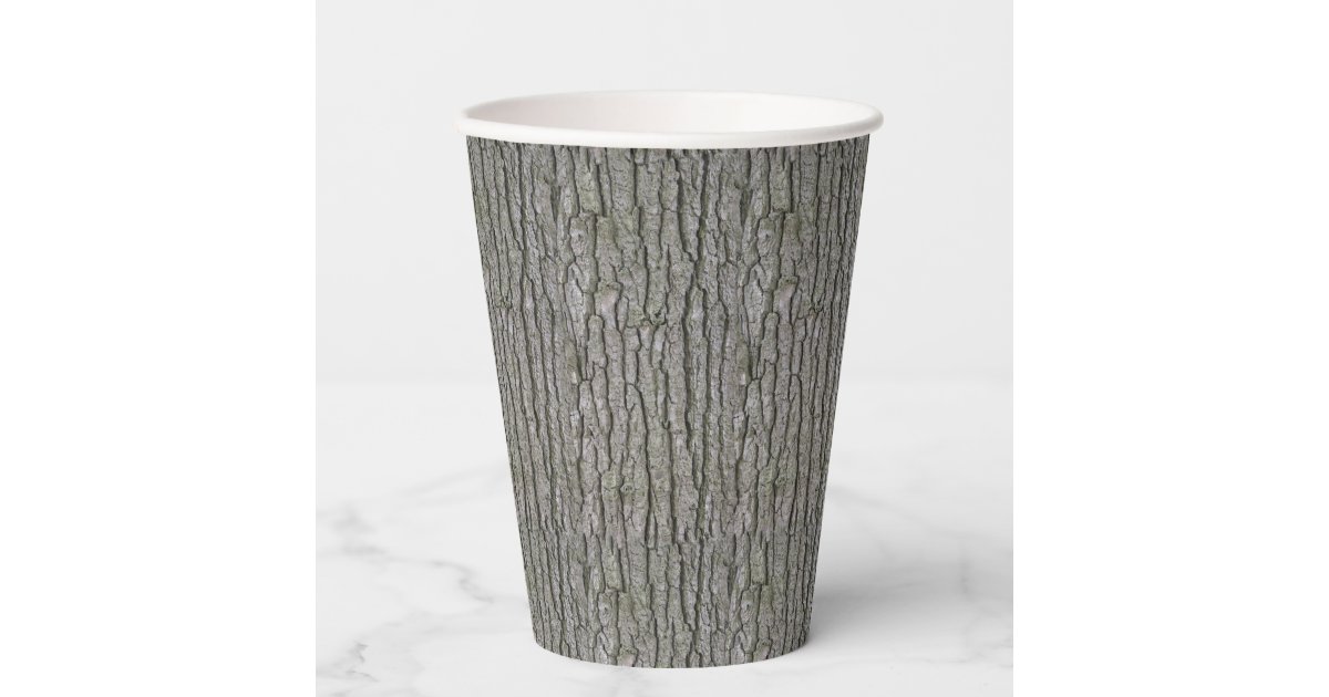 Rustic Faux Dry Wood Grain Tree Bark Paper Cups | Zazzle