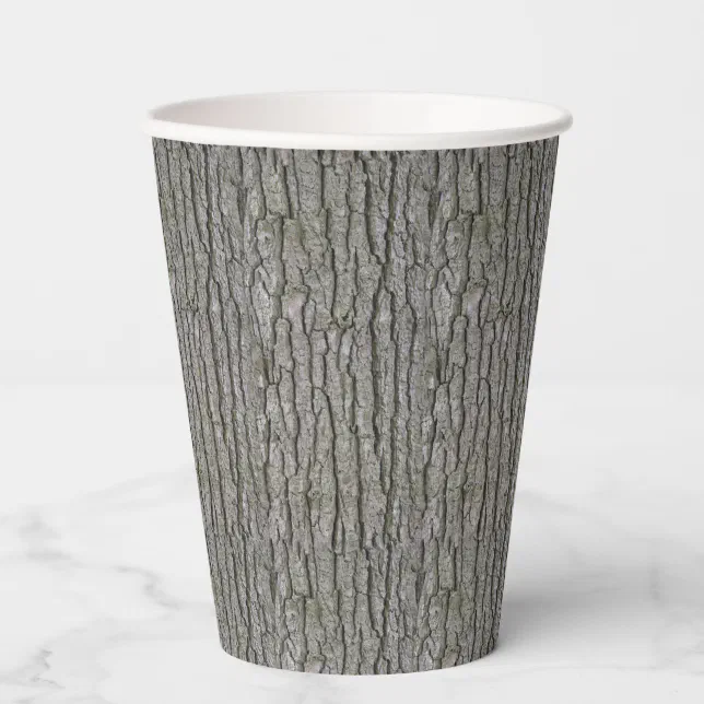 Rustic Faux Dry Wood Grain Tree Bark Paper Cups | Zazzle