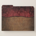 Rustic Faux Leather Brown Red Rose File Folder | Zazzle