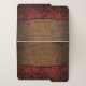 Rustic Faux Leather Brown Red Rose File Folder | Zazzle