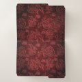 Rustic Faux Leather Brown Red Rose File Folder | Zazzle