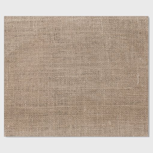 Rustic Faux Tan Burlap Texture Wrapping Paper | Zazzle