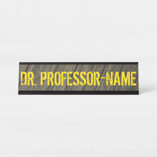 Rustic, Faux Wood Appearance Pattern + Custom Name Desk Name Plate | Zazzle