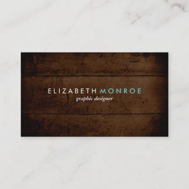 Rustic Faux Wood Business Card | Zazzle