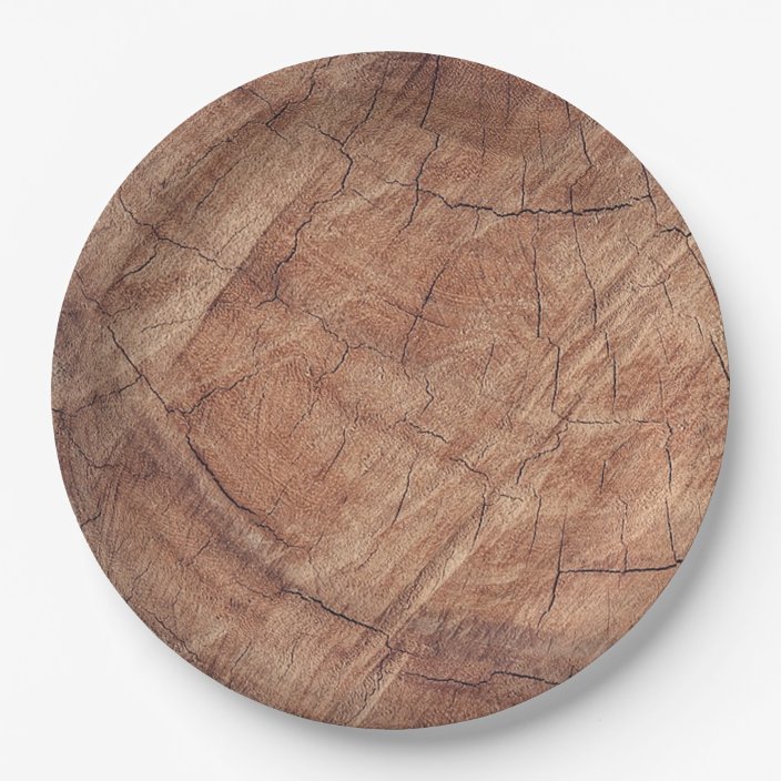 Rustic Faux Wood Disposable Paper Plates | Zazzle.com