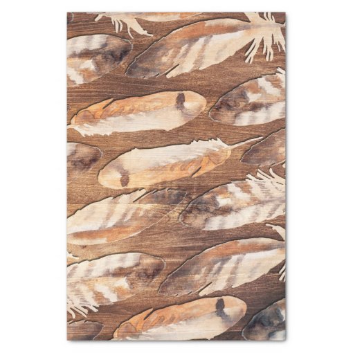 Rustic Feathers Tissue Paper | Zazzle
