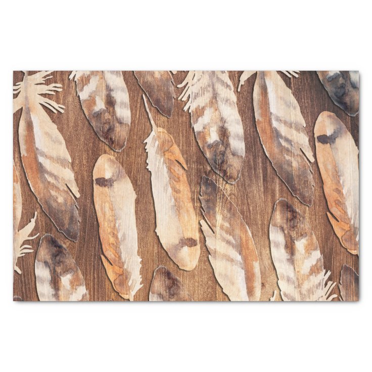Rustic Feathers Tissue Paper | Zazzle