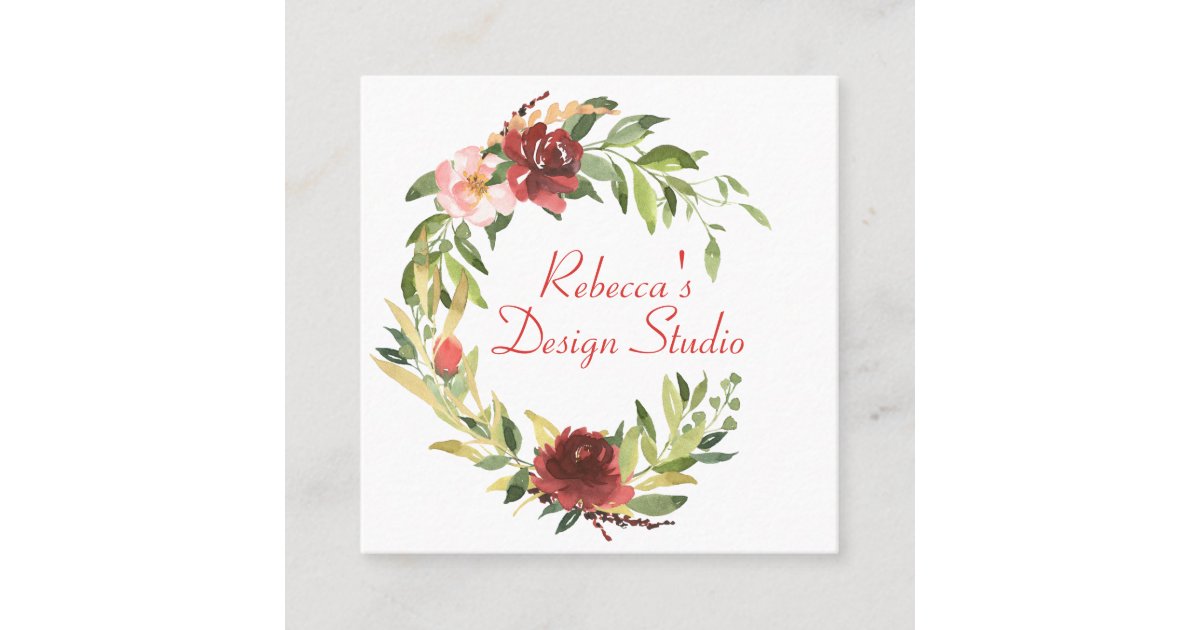 Rustic, Feminine Floral Wreath Business Card | Zazzle