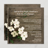 Rustic Fence & Dogwood Blooms Wedding Invitation | Zazzle