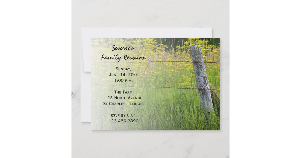 Rustic Fence Post Family Reunion Invitation | Zazzle