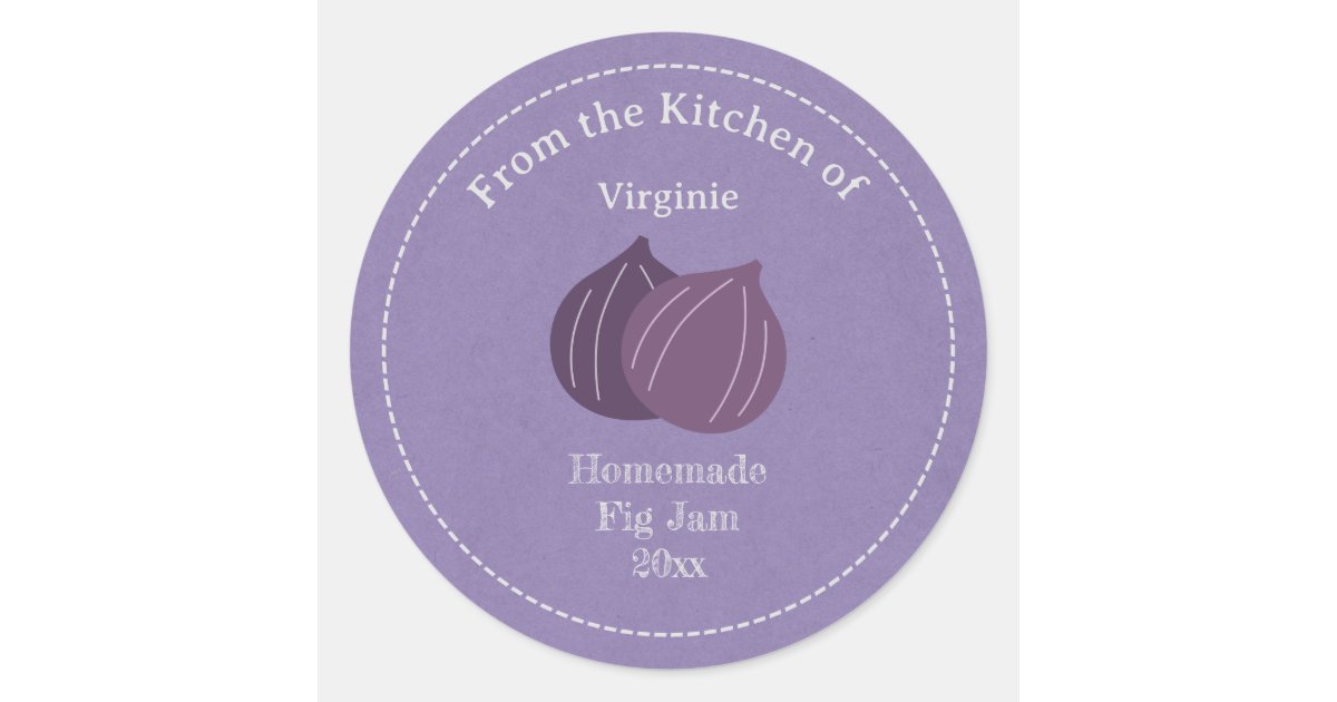 Rustic Fig Jam Label Sticker | Zazzle