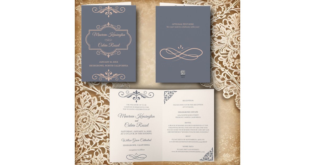 Rustic Filigree , Wedding Invitation | Zazzle