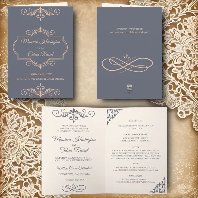 Rustic Filigree , Wedding Invitation | Zazzle