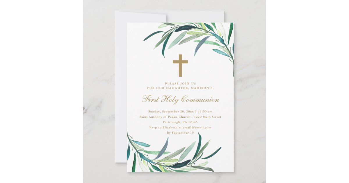 Rustic First Holy Communion Photo Invitation | Zazzle