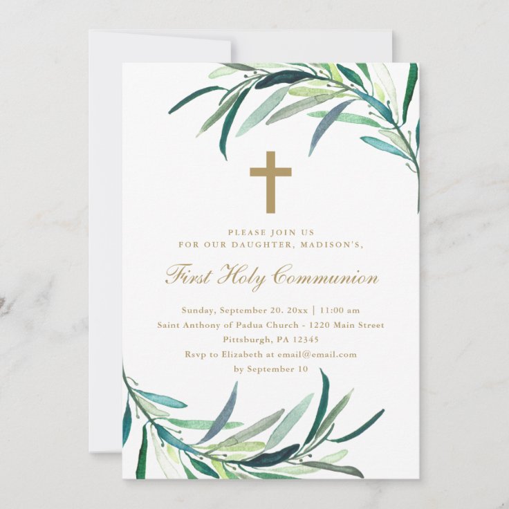 Rustic First Holy Communion Photo Invitation | Zazzle