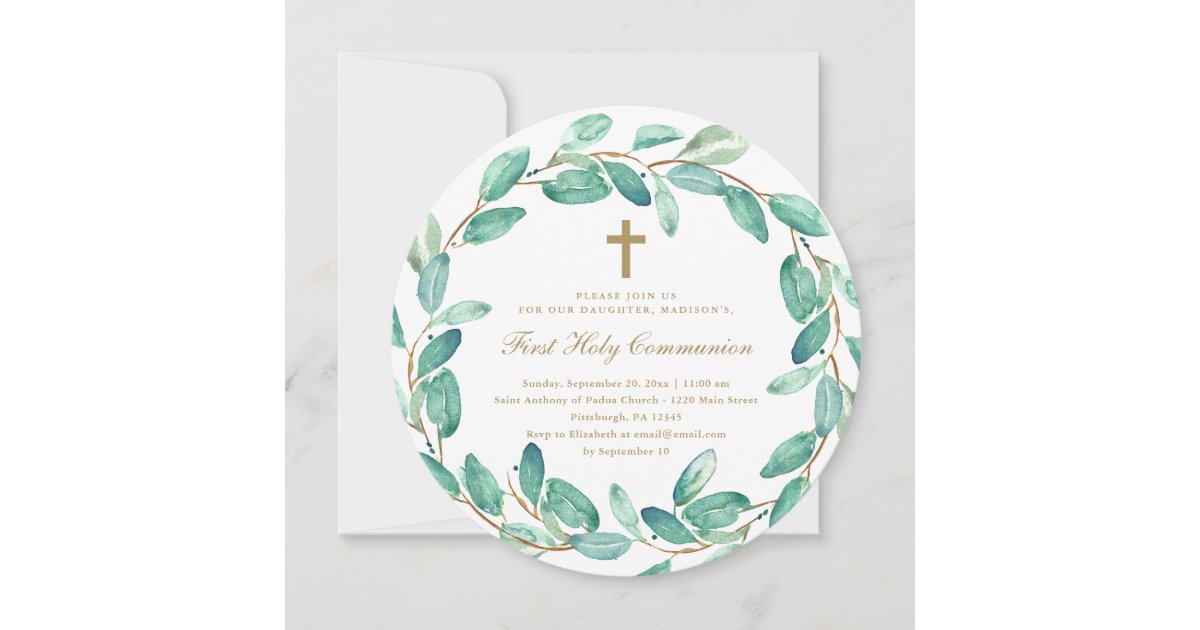 Rustic First Holy Communion Photo Invitation | Zazzle