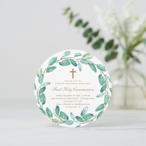 Rustic First Holy Communion Photo Invitation | Zazzle
